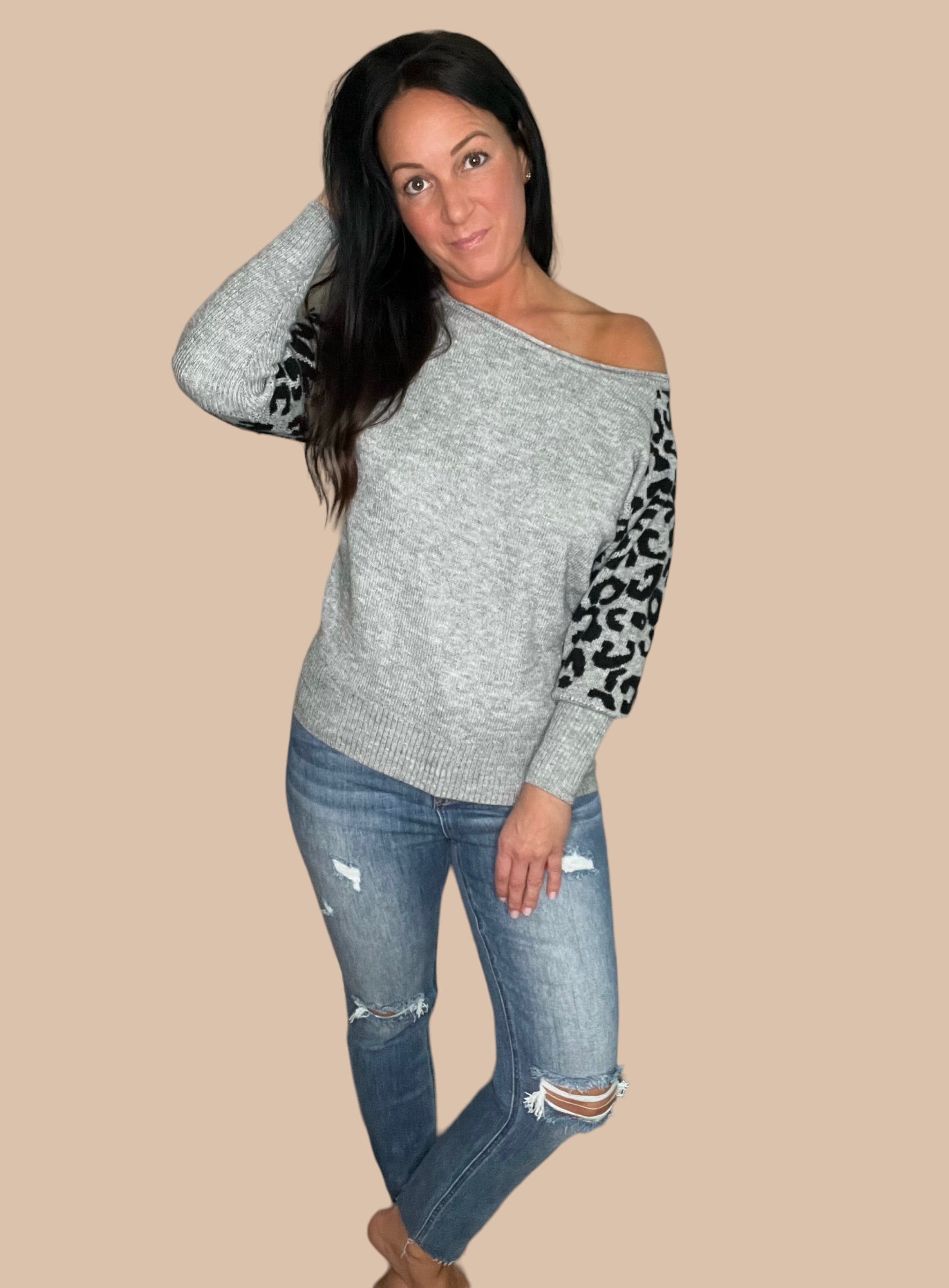 Leopard Print Lightweight Sweater – Bleu Lotus Boutique
